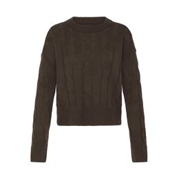 Strickfleece-Pullover oxmo "Strickpullover OXKimni", Damen, Gr. M, braun (chocolate torte), Obermaterial: 50% Polyacryl PAN. 50% Polyester PES., Pullover