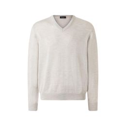 Strickpullover Maerz Muenchen "Maerz Muenchen 490400 Strickpullover Herren Bekleidung", Herren, Gr. 48, beige, 100% Wolle, V-Ausschnitt, Pullover Strickpullover