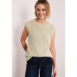 Tr&auml;gertop Street One, Damen, Gr. 38, smoke beige, Stoff, 49% Polyester, 41% Baumwolle, 10% Viskose, unifarben, normal normal, Rundhals, B&uuml;ndchen, Tops Tr&auml;gertop, Rundhalsausschnitt