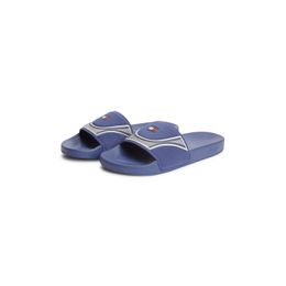 Tommy Jeans Herren Pantolette "Tommy Jeans SEASONAL POOL SLIDE", Gr. 40blau, Textil, Schuhe, Poolslides, Sommerschuh, Schlupfschuh mit
