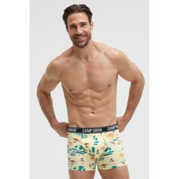 Boxershorts CAMP DAVID "Set:", Herren, Gr. L, 2 Stk., lemon juice, new aqua, Material: 95% Baumwolle, 5% Elasthan, bedruckt, Unterhosen, mit All Over Print