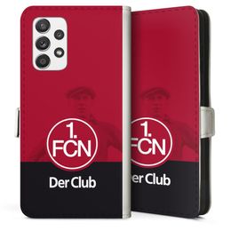 DeinDesign Galaxy A52s 5G Handy Klapph&uuml;lle Handyh&uuml;lle aus Kunst Leder wei&szlig; Flip Case Official Licensed Product Der Club 1. Fc N&uuml;rnberg Sideflip mit Lasche
