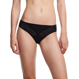 Minislip Chantelle "FLORAL TOUCH", Damen, Gr. 36, schwarz, Obermaterial: 75% Polyamid, 25% Elasthan, k&ouml;rpernah, Unterhosen, Spitze, blickdichtes Gewebe