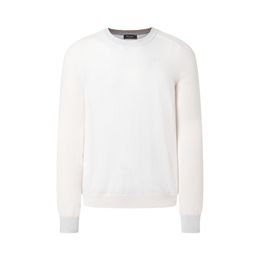 Strickpullover Maerz Muenchen "Maerz Muenchen 449500 Strickpullover Herren Bekleidung", Herren, Gr. 50, wei&szlig;, 100% Wolle, Rundhals, Pullover Strickpullover
