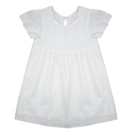 Blusenkleid MaxiMo, M&auml;dchen, Gr. 110/116, N-Gr, schneewei&szlig;, bl&uuml;tenstickerei, Web, Obermaterial: 100% Baumwolle, Kleider Blusenkleid, Schneewei&szlig;, Bl&uuml;tenstickerei, Rundhalsausschnitt, Kleinkind, M&auml;dchen