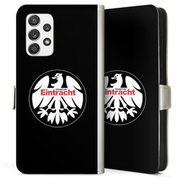 DeinDesign Galaxy A52s 5G Handy Klapph&uuml;lle Handyh&uuml;lle aus Kunst Leder wei&szlig; Flip Case Eintracht Frankfurt Sge Official Licensed Product Sideflip mit Lasche