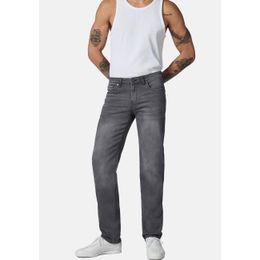Tapered-fit-Jeans PEAK TIME "Cosmis", Herren, Gr. 33, L&auml;nge 34, satellite grau, Jeans, Obermaterial: 88% Baumwolle, 11% Polyester, 1% Elasthan, gerade, unten schmal lang, Jeans, Herren Tapered Jeans mit Logopr&auml;gung