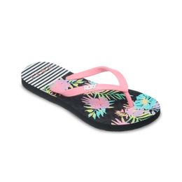 Zehentrenner Roxy "RG VIVA STAMP", M&auml;dchen, Gr. 34, schwarz multi 1, Synthetik, Schuhe Zehentrenner