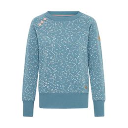 Longpullover oxmo "Sweater OXBea", Damen, Gr. XS, blau (blaustone), Obermaterial: 55% Polyester PES. 45% Baumwolle CO., Pullover Longpullover