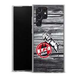 DeinDesign Galaxy S22 Ultra Handy Silikon H&uuml;lle Case transparent Handyh&uuml;lle 1. Fc K&ouml;ln Wooden Look Official Licensed Product Silikon Case