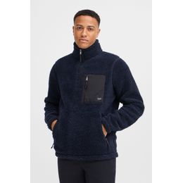 Fleecejacke Blend "BHTotto", Herren, Gr. XXL, total eclipse, 100% Polyester, unifarben, Basic, normal normal, normaler offener Saum, Jacken Fleecejacke, L&auml;ssiger Troyer in Teddy-Optik