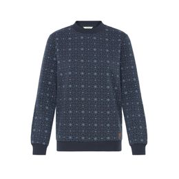 Longpullover oxmo "Sweater OXKaren", Damen, Gr. S, blau (total eclipse), Obermaterial: 80% Polyester PES. 20% Baumwolle CO., Pullover Longpullover