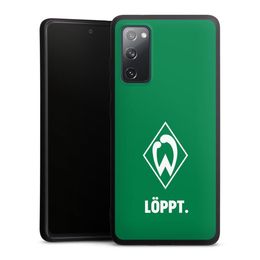 DeinDesign Galaxy S20 FE 5G Handy Premium Silikon H&uuml;lle Handyh&uuml;lle schwarz Case Sv Werder Bremen Official Licensed Product Statement Silikon Premium Case