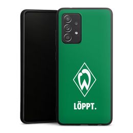 DeinDesign Galaxy A52s 5G Handy Premium Silikon H&uuml;lle Handyh&uuml;lle schwarz Case Sv Werder Bremen Statement Official Licensed Product Silikon Premium Case