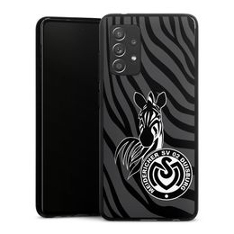 DeinDesign Galaxy A52s 5G Handy Silikon H&uuml;lle Case schwarz Handyh&uuml;lle Msv Duisburg Muster Zebra
