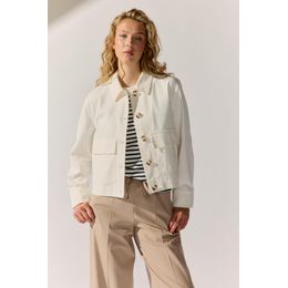 Jeansjacke THE FASHION PEOPLE, Damen, Gr. 36, wei&szlig;, Obermaterial: 100% Baumwolle., unifarben, Jacken Jeansjacke