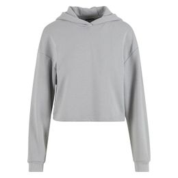 Kapuzenpullover Urban Classics "Urban Classics Damen Ladies Oversized Cropped Light Terry Hoodie", Damen, Gr. S, lightasphalt, 35% Baumwolle, 35% Baumwolle (Bio), 30% Polyester, unifarben, normal, ohne Ausschnitt, Pullover Kapuzenpullover