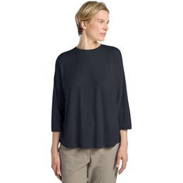 3/4-Arm-Shirt Jack Wolfskin "TRAVEL 3 4 T W", Damen, Gr. L (42/44), schwarznavy, heather, Obermaterial: 95% Polyester, 5% sonstige Fasern, Shirts 3/4-Arm-Shirt