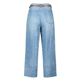 Stoffhose Cartoon "Damen mit G&uuml;rtel", Damen, Gr. 34, Normalgr&ouml;&szlig;en, blau, Obermaterial: 61% Lyocell, 39% Baumwolle, loose fit 7/8-L&auml;nge, Hosen Stoffhose