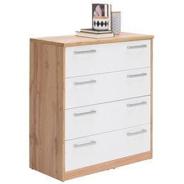 Xora Kommode, Wei&szlig;, Eiche Wotan, Holzwerkstoff, 4 Schublade(n) Schubladen, 72x84x36 cm, Beim&ouml;bel erh&auml;ltlich, Wohnzimmer, Kommoden & Sideboards, Kommoden