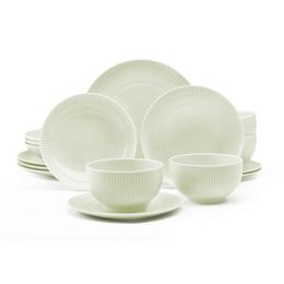 Seltmann Weiden Kombiservice Amina, Salbeigr&uuml;n, Keramik, 16-teilig, 980 ml, Essen & Trinken, Geschirr, Geschirr-Sets, Kombiservice
