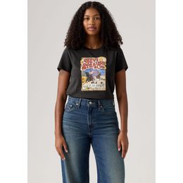 Levi's T-Shirt LEVI'S "LV T-Shirt THE PERFECT TEE NEUTRALS", Damen, Gr. S (36), t western archival w, Jersey, Obermaterial: 100% Baumwolle, bedruckt, normal h&uuml;ftlang, Rundhals, Shirts T-Shirt