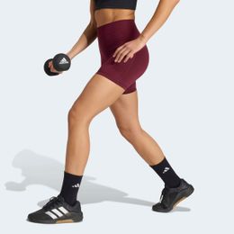 Shorts adidas Performance "W 3SS SCULPT S", Damen, Gr. XS, L&auml;nge 5, maroon, innenbeinl&auml;nge ca. 13 cm, Obermaterial: 80% Polyester, 20% Elasthan, Hosen Shorts