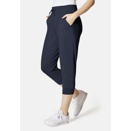 Caprihose STOOKER WOMEN "CINDY Capri Hose Regular Fit", Damen, Gr. 44/46, navy, angeraute Sweatware, 92% Baumwolle, 8% Elasthan, gerade 3/4-L&auml;nge, Hosen Caprihose, Regular Fit Sport f&uuml;r Damen