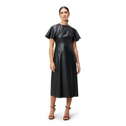 Midikleid Zero "Damen in Lederoptik", Damen, Gr. 34, Normalgr&ouml;&szlig;en, schwarz beauty, Stoff, Obermaterial: 100% Polyester. F&uuml;llung:, gl&auml;nzend, festlich, figurbetont lang, Rundhals, weit, Kleider Midikleid, drapiert /gerafft