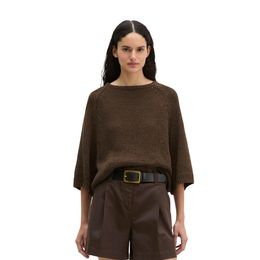 Marc O'Polo Strickpullover MARC O'POLO "aus B&auml;ndchengarn", Damen, Gr. M, burnt coffee melange, Obermaterial: 70% Baumwolle, 30% Polyester, unifarben, Rundhals, Pullover Strickpullover
