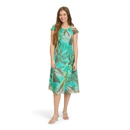 Chiffonkleid Betty Barclay "Damen figurbetont", Damen, Gr. 36, Normalgr&ouml;&szlig;en, bunt (khaki, blau), Obermaterial: 100% Polyester. Futter: 100% Polyester, figurumspielend lang, Rundhals, Kleider Chiffonkleid, Form