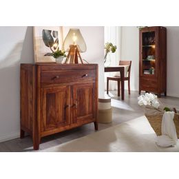 Sideboard Sheesham 88x40x85 walnuss ge&ouml;lt BROOKLYN #24