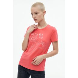 V&eacute;ro Moda Kurzarmshirt VERO MODA "VMJILIADA S/S T-SHIRT JRS BTQ", Damen, Gr. L, coral paradise print:snow with bloom silber studs, Jersey, Obermaterial: 100% Baumwolle, bedruckt, normal, Rundhals, Shirts, Baumwolle