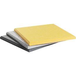 eurokraft basic Akustik-Wandfliese, HxB 300 x 300 mm, je 4 x gelb, hellgrau, dunkelgrau, VE 12 Stk