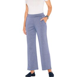 Damen Jerseyhose mit weiter Form marine-taubenblau-gemustert, Gr&ouml;&szlig;e 38