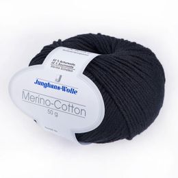 Merino-Cotton von Junghans-Wolle, Schwarz, aus Schurwolle