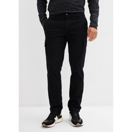 bonprix Regular Fit Thermo-Cargohose Straight, schwarz, Gr.46, Herren Thermo-Cargohose mit flauschigem Flanellfutter und Stretchqualit&auml;t, 97% Baumwolle