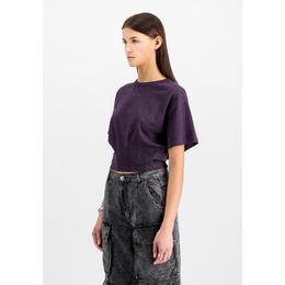 T-Shirt Alpha Industries "Waisted T-Shirt W", Damen, Gr. L, plum, Obermaterial: 100% Baumwolle, Shirts T-Shirt