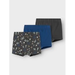 Trunk name it "NMMTIGHTS 3P IRON SPACE NOOS", Jungen, Gr. 86, grau (forged iron), Jersey, Obermaterial: 95% Baumwolle, 5% Elasthan, bedruckt, unifarben, Unterhosen