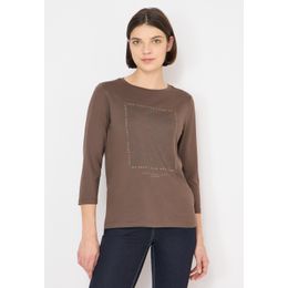 3/4-Arm-Shirt Cecil, Damen, Gr. L (42), urban taupe, Web, 50% Baumwolle, 50% Modal, unifarben, normal normal, U-Boot-Ausschnitt, abgesteppt, Shirts 3/4-Arm-Shirt, mit 3/4 &Auml;rmeln