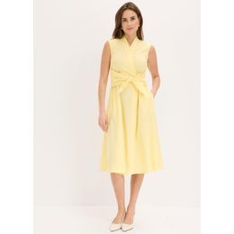 bonprix Kleid mit Bindedetail, gelb, Gr.40, stilvolles Kleid mit Bindedetails, 61% Baumwolle