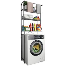Waschmaschinenschrank TUBAS L Schwarz ca. 60x167x24cm