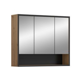 Spiegelschrank Bagno Eiche Artisan/Schwarz