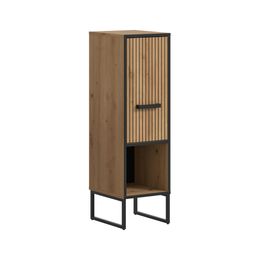 Midischrank Bagno Eiche Artisan/Schwarz