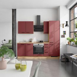 Nobilia K&uuml;chenblock Easytouch High m. Ger&auml;ten Dunkelrot