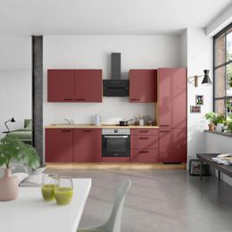 Nobilia K&uuml;chenblock Easytouch High m. Ger&auml;ten Dunkelrot