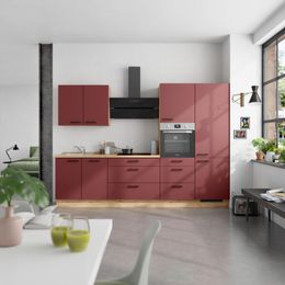 Nobilia K&uuml;chenblock Easytouch High m. Ger&auml;ten Dunkelrot