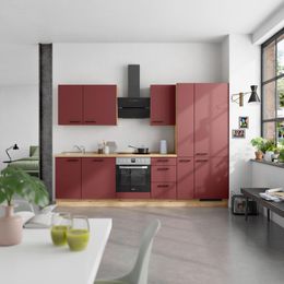 Nobilia K&uuml;chenblock Easytouch High m. Ger&auml;ten Dunkelrot