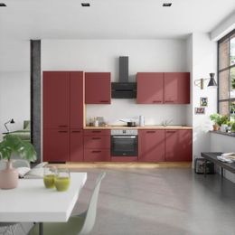 Nobilia K&uuml;chenblock Easytouch High m. Ger&auml;ten Dunkelrot