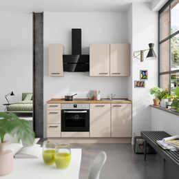 Nobilia K&uuml;chenblock Easytouch High m. Ger&auml;ten Sandfarben